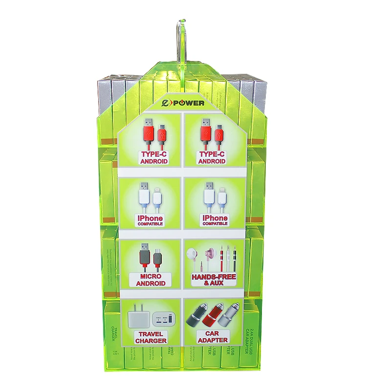 Spinning Counter 2 Sides 16 Sections USB Cable Charger Display