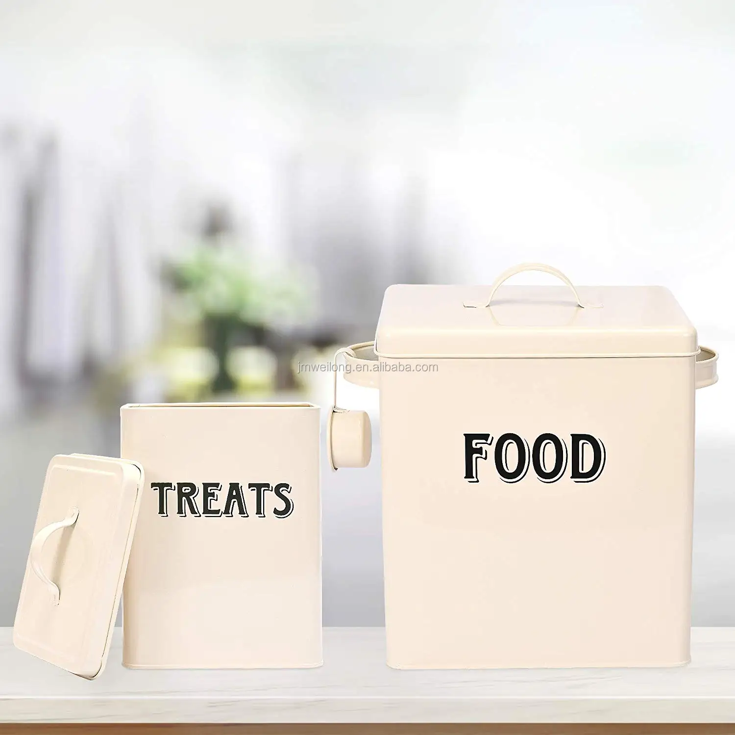 Retro Steel Dog Food Container With Scoop Dog Food Storage - Buy Dog ...