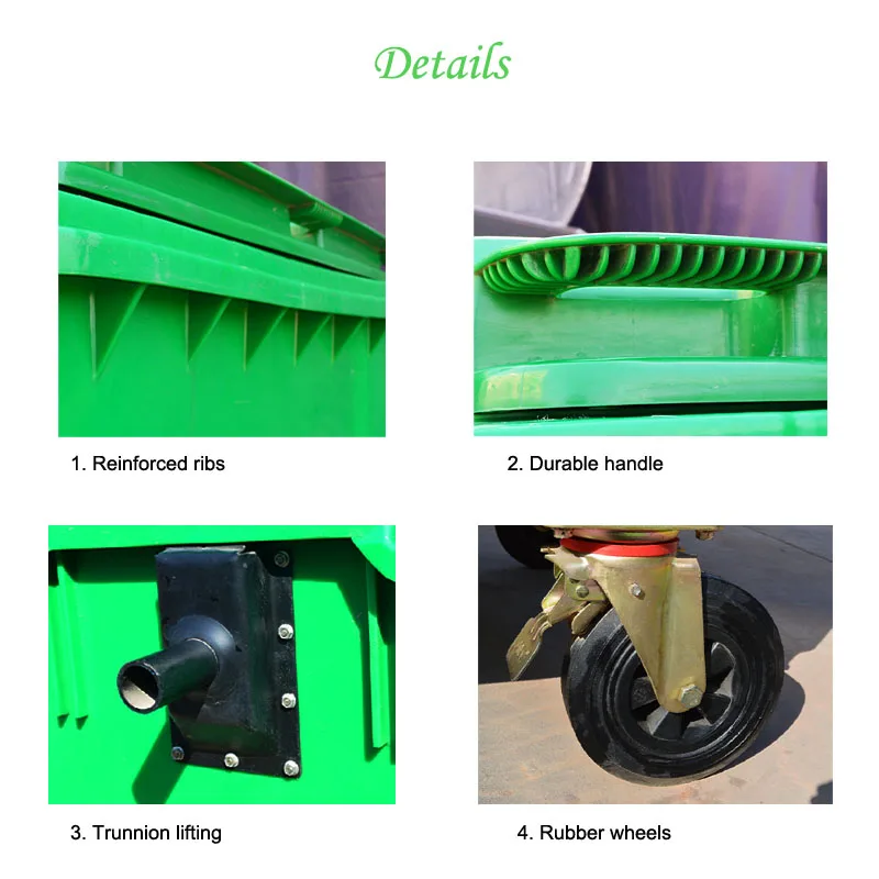 En840 Plastic Waste Container Recycle Bin 660l Wheelie Bin - Buy ...