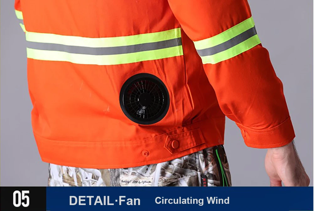 Battery Air Conditioning Cooling Hi Vis Fan Jacket For Cleaner Worker ...