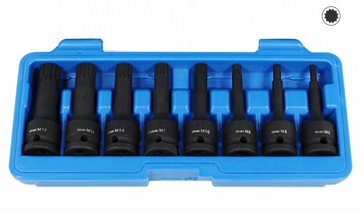 Taiwan 8pcs 1/2" Spline Polydrive Hex Torx Impact Socket Bit Set - Buy ...