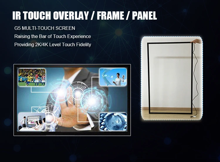 10 to 40 Touch Points Multi Touch Screen Overlay / IR Touch Screen Kit ...