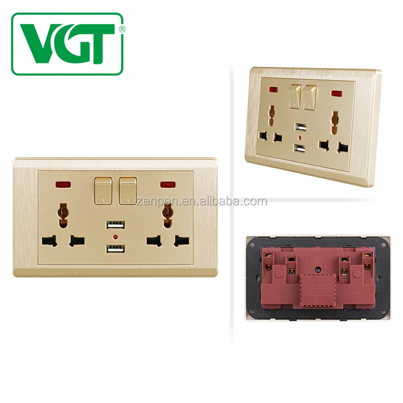 1 Gang 2 Way 5 Pin Electric Wall Multi Function 13 Amp Socket