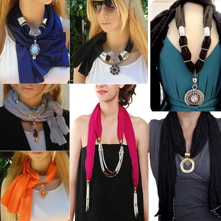 Shop Our Fashionable Scarf Jewelry - Pendant Scarf R12
