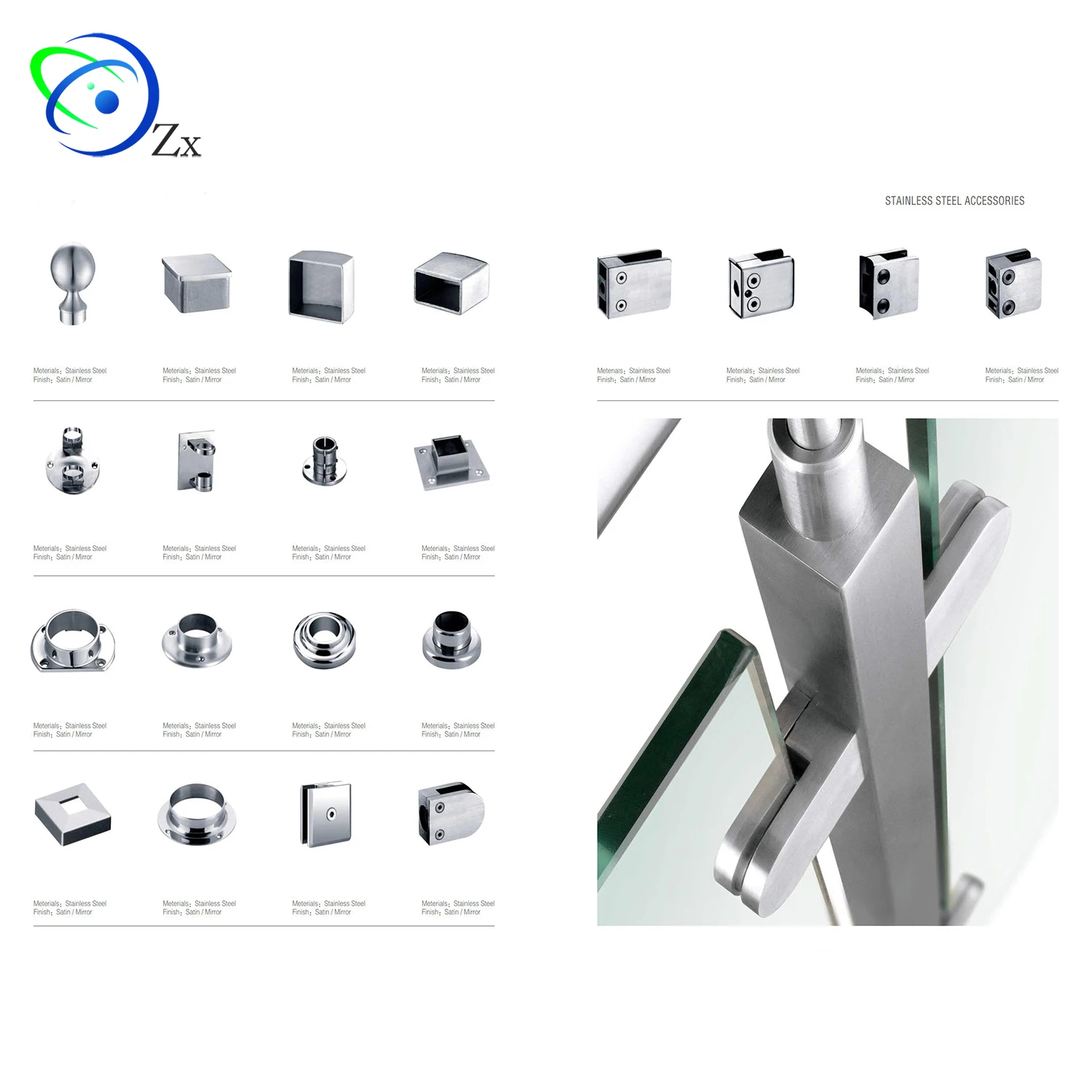 Stainless Steel Fittings Accessories For Handrail / 50.8mm 2" Pipe ...