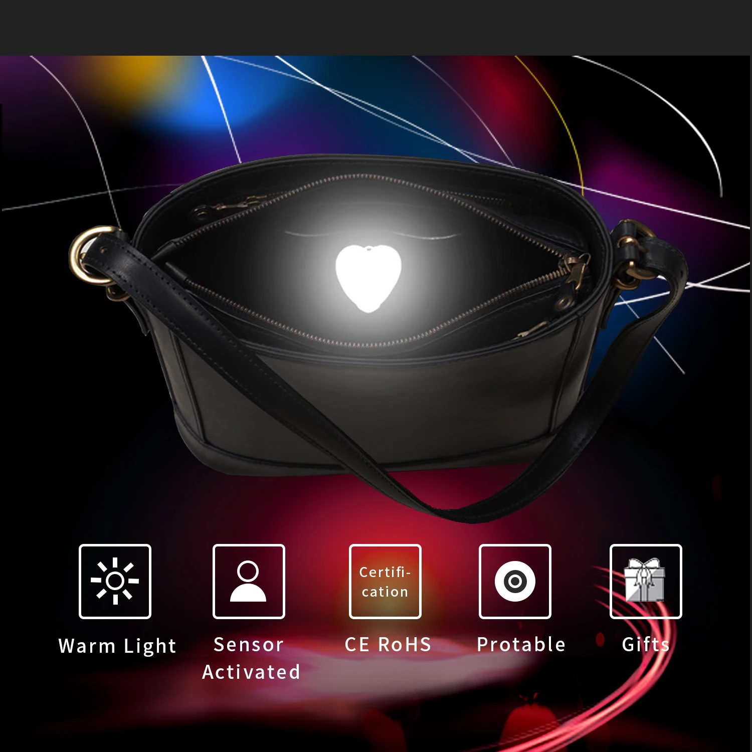 Led Touch Sensor Bag Light Portable Activated Purse Handbag Lights ...