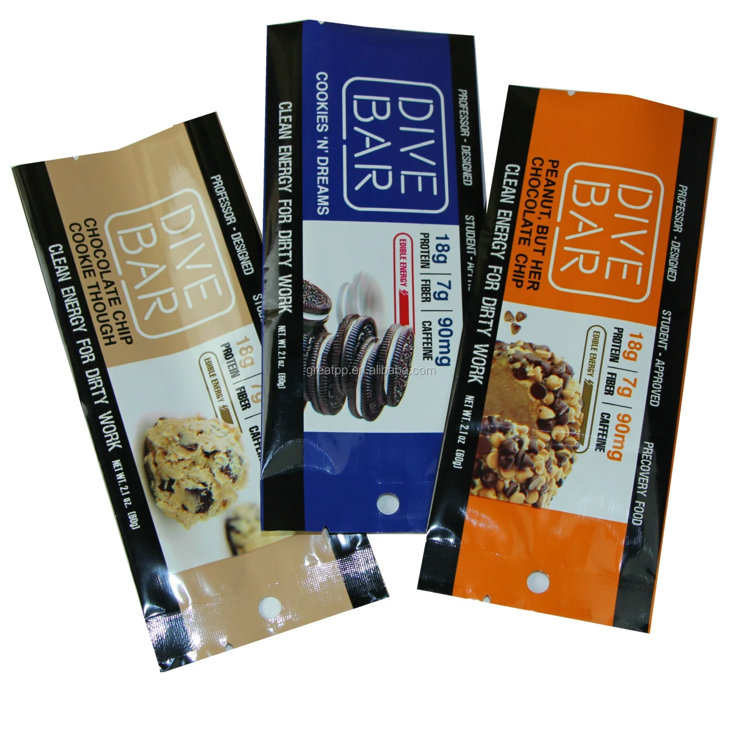 Custom Printed Mylar Granola Bar Wrapper Foil Candy Bar Wrapper - Buy ...