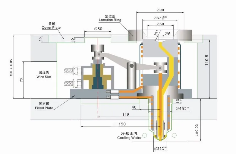 Hot Runner Valve Gate Single Nozzle System - L Standard Length