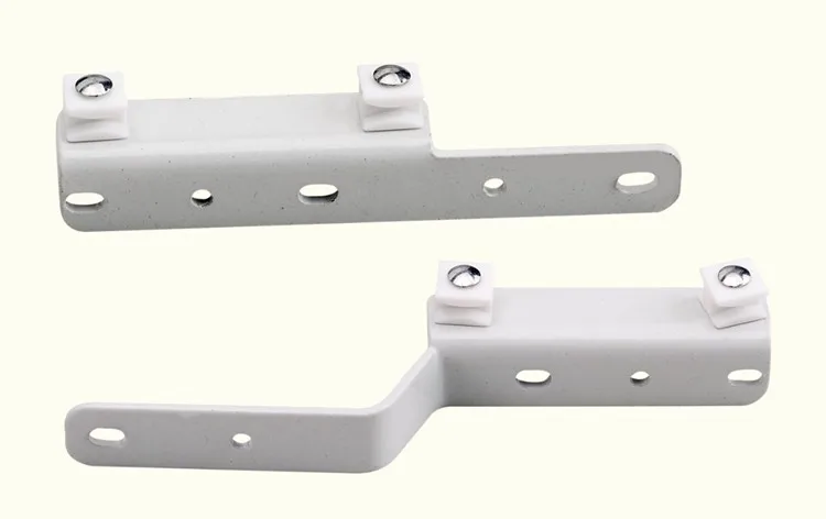 Right Angle L Shaped Curtain Bracket - Heavy Duty White Metal