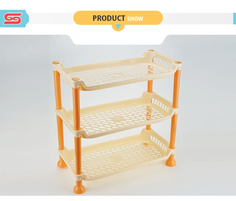 3 Layer Foldable Plastic Cabinet Shelves Storage Holders Racks For ...