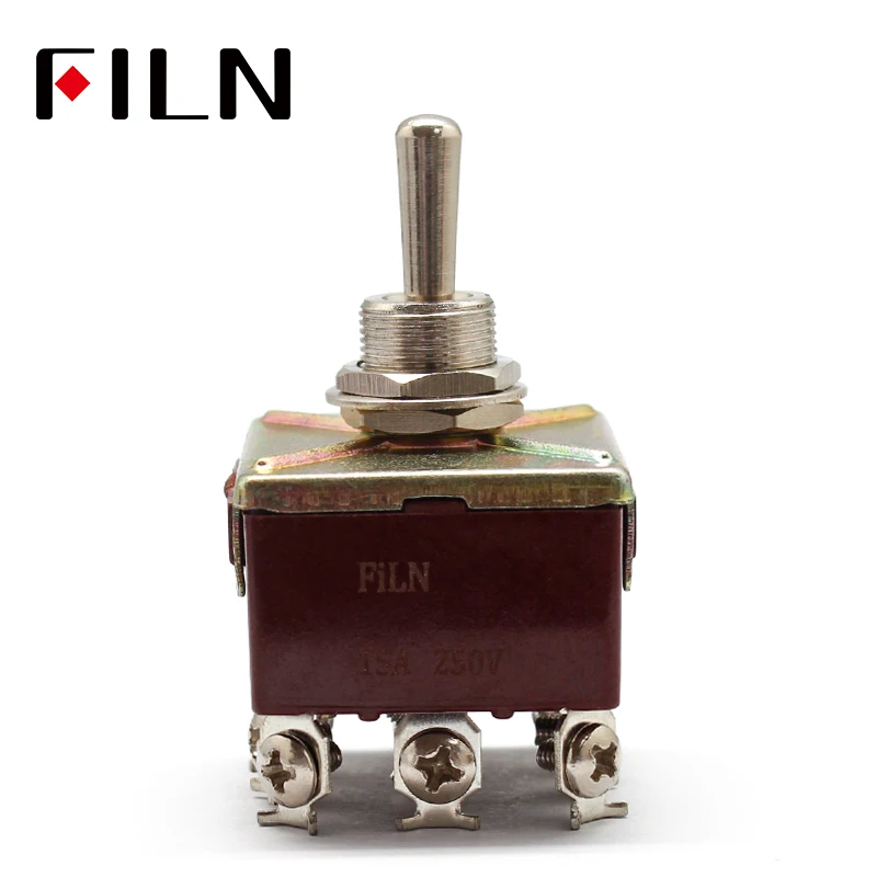 ON OFF on 3 Positions Screw12 Pins Self-lock Toggle Switch DPDT 15A 250VAC| Alibaba.com