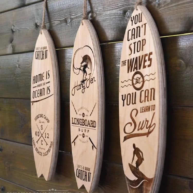Decorative Wooden Surfboard Wall Art Sign - Bestgoal