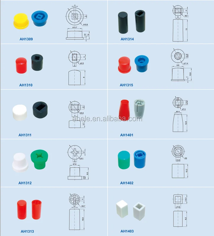 Hot Sell Square Plastic Tactile Push Button Switch Covers