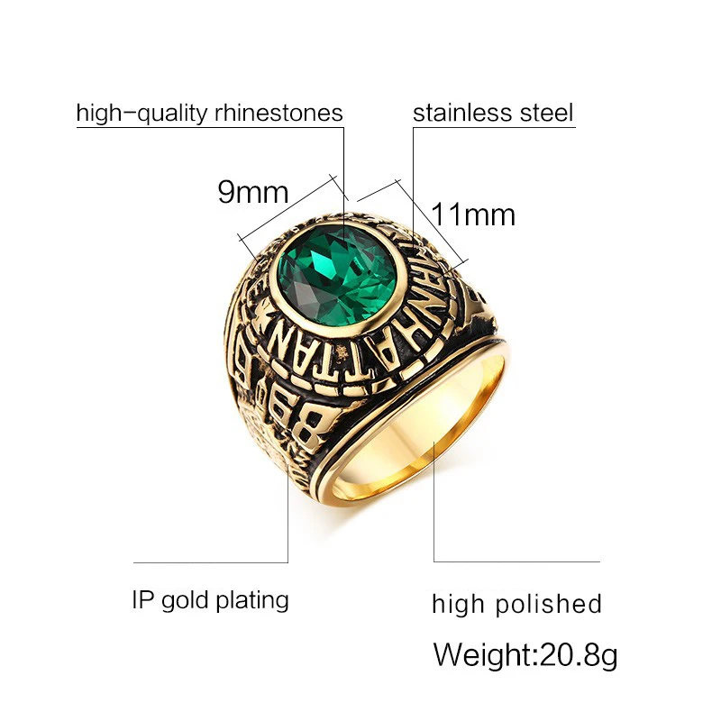 Ywmt 2019 Wholesale Vintage Saudi Arabia Emerald Gemstone Gold Ring For ...