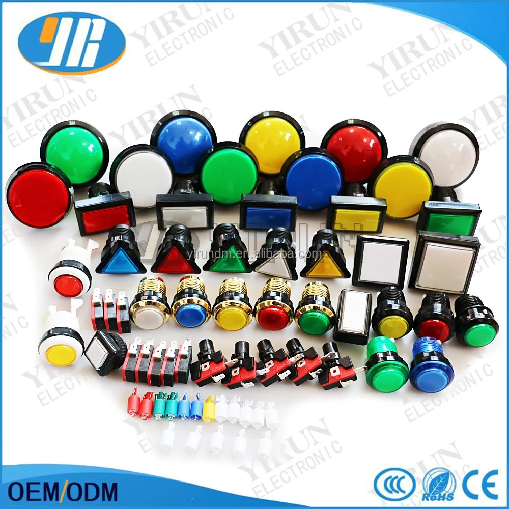 Led Lighted Silver Plated Push Button With Microswith - Buy Push ...