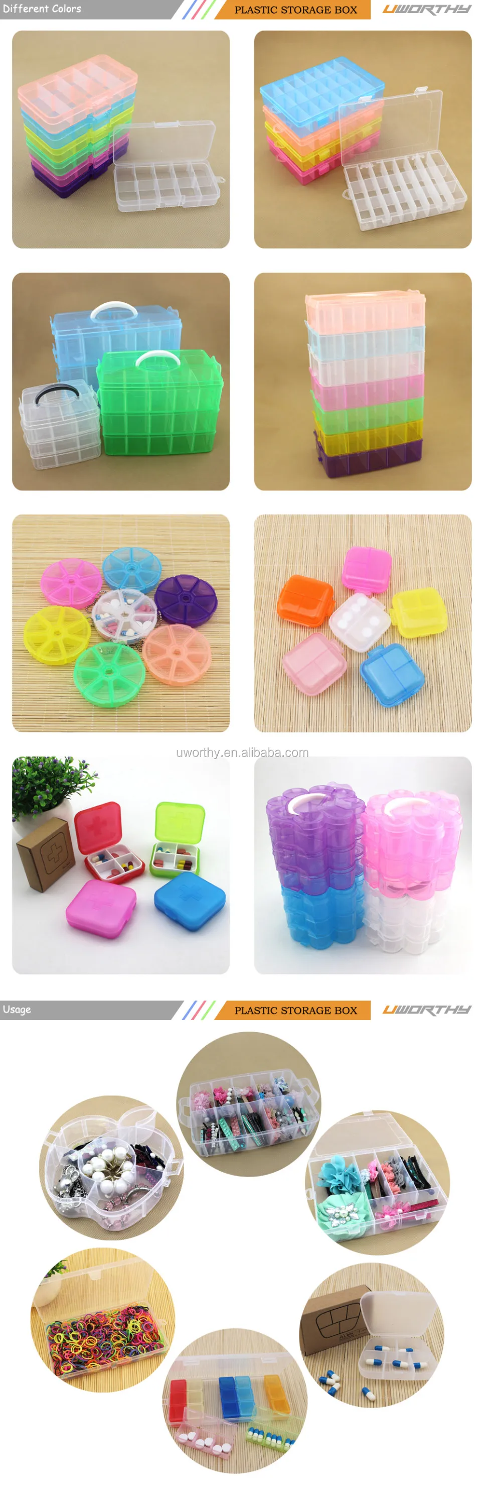 24 Detachable Adjustable Clear Plastic Divided Storage Box - Buy Clear ...