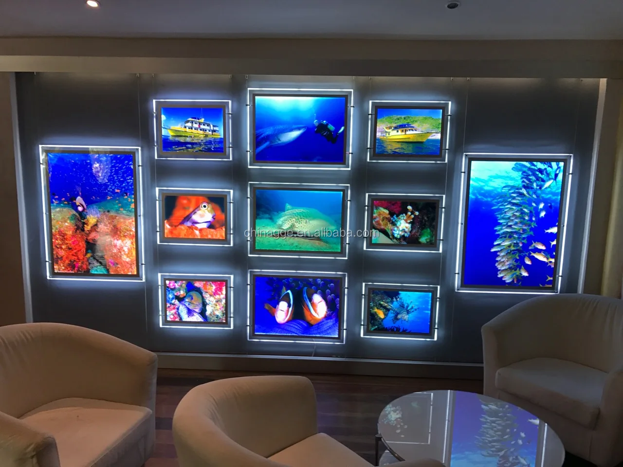 Acrylic Illuminated Cable Suspended Real Estate Led Window Display Led ...