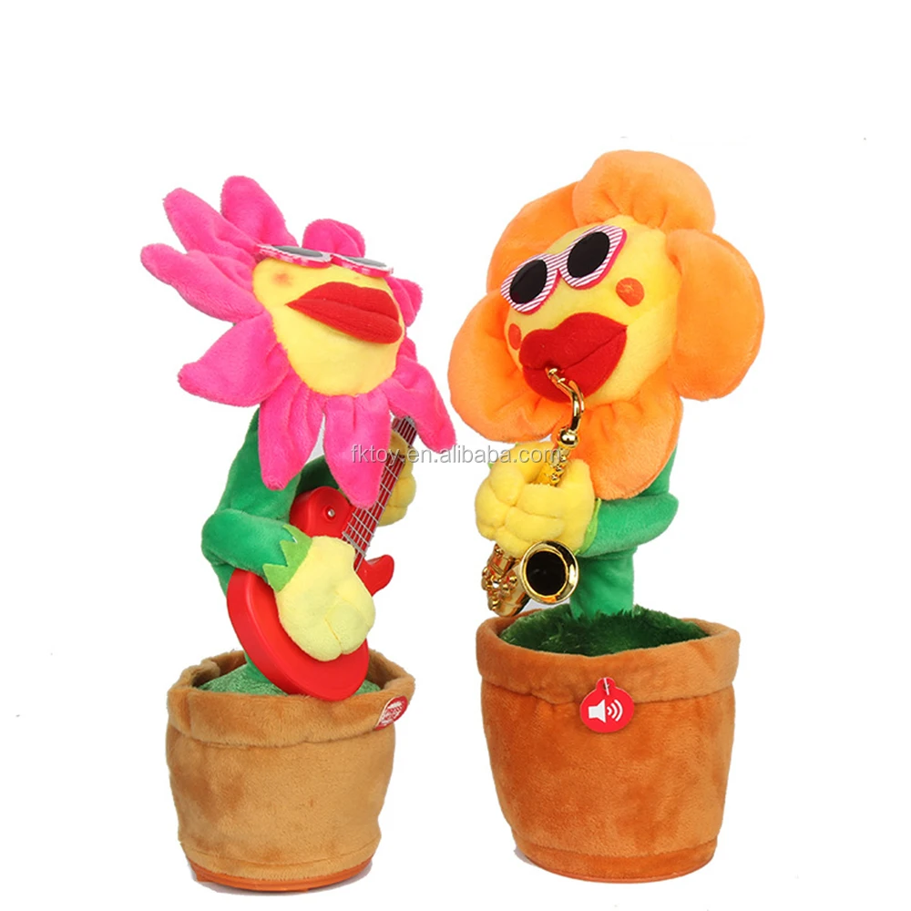 Custom Made Music Dancing Flower Toys Plush Sunflower Toys - Buy ...
