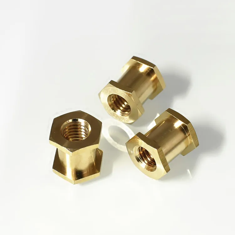 M3M4M5M6 M8 M10hex Shape Brass Knurled Threaded Inserts for Plastics
