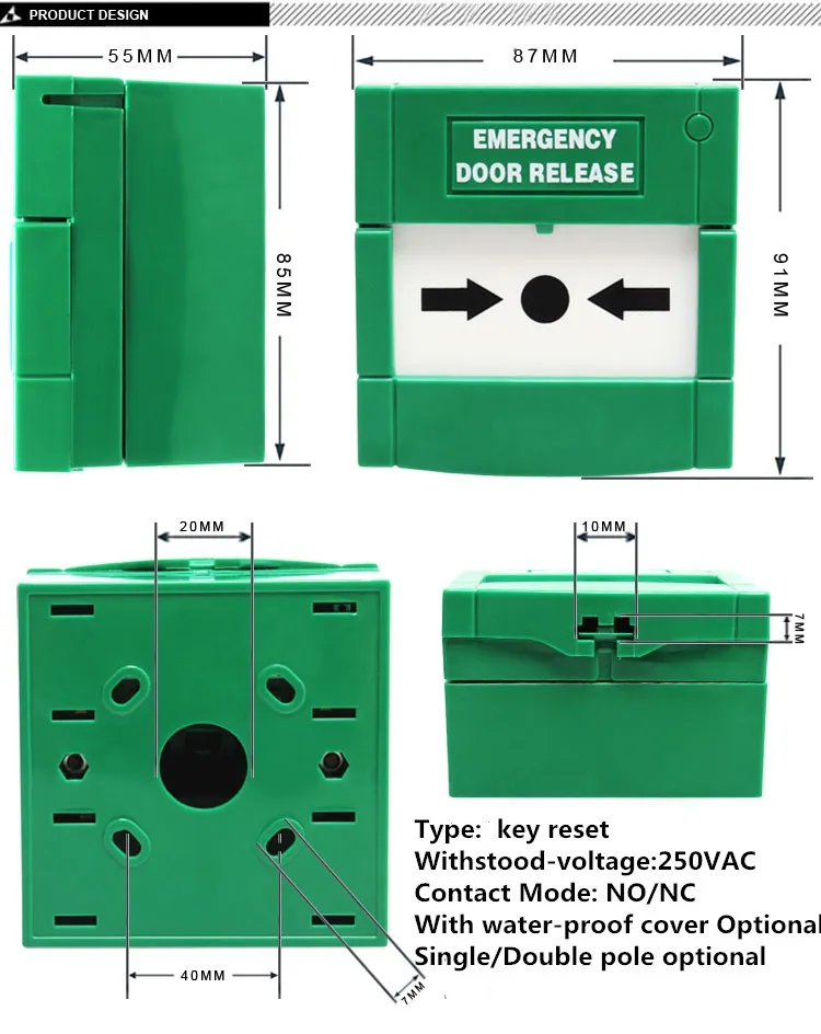 Yellow Key Resettable Switch - Emergency Alarm Call Point