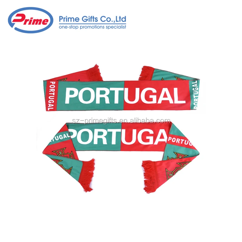 Custom Design Portugal Football Polyester Knitted Fan Scarf - Buy ...