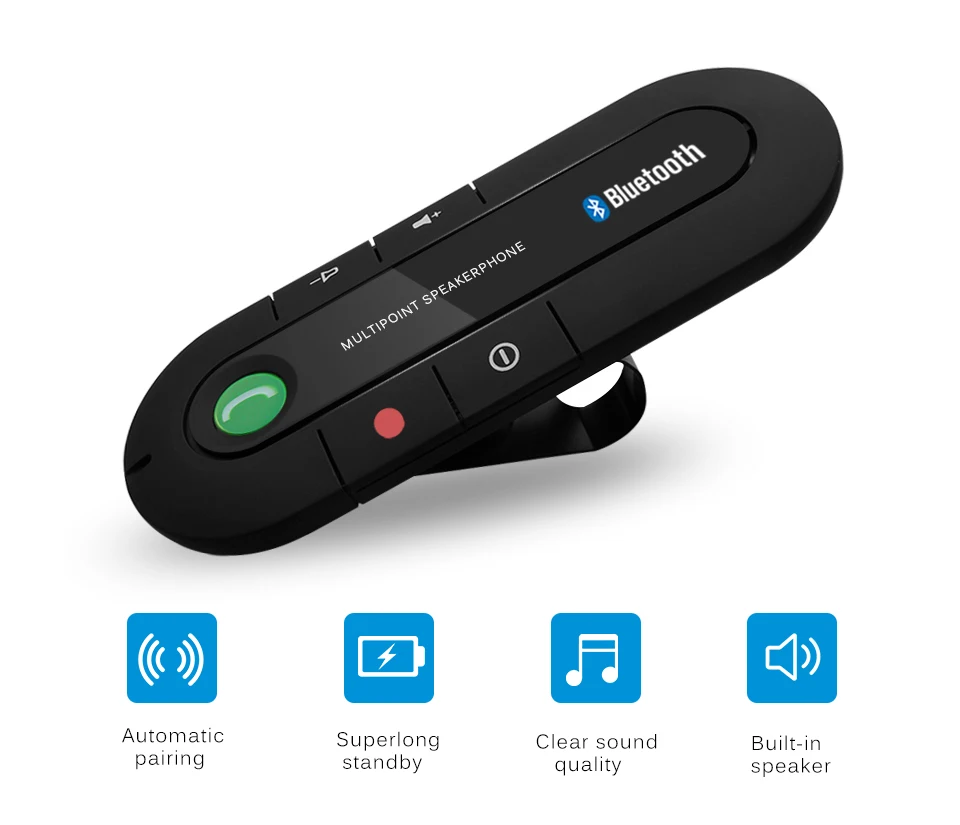 Bluetooth Handsfree Car Kit Wireless Bluetooth Speaker Phone Mp3 Music ...