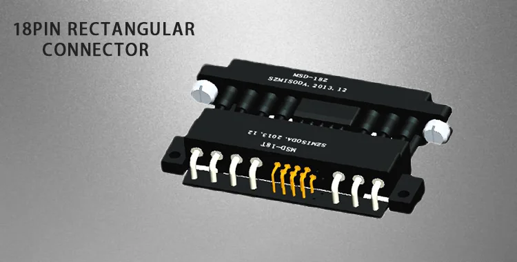 90 Degree Solder Rectangular Connector MISA 18 Pin Industrial Drawer ...