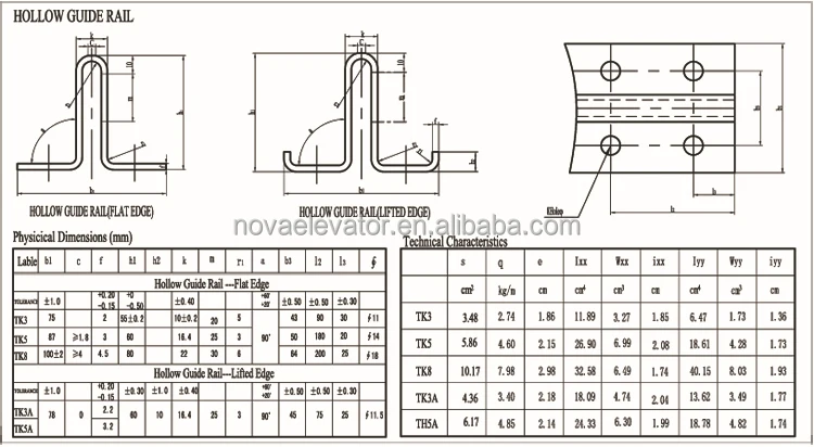 tk3 tk5 tk3a tk5a 중공 가이드 레일, 엘리베이터 빈 가이드 레일 탁 트인 평형 추| Alibaba.com
