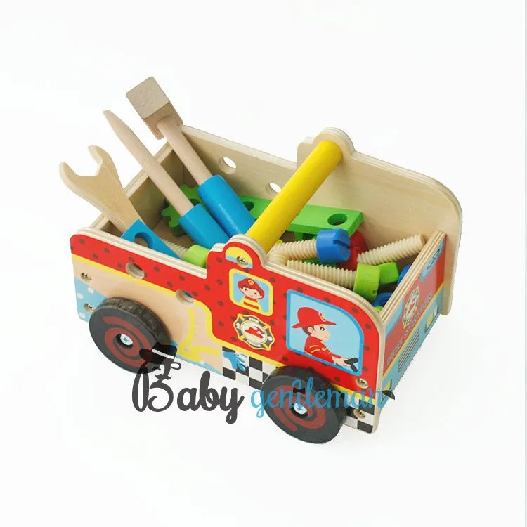 Educational Construction Car Wooden Screw Toy For Kids Z03082d - Buy ...