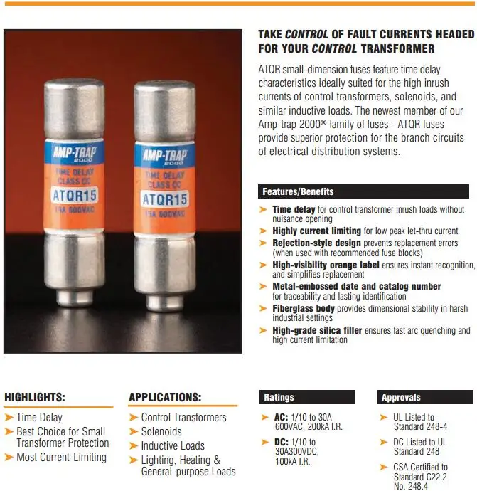 Original Time Fuse 6a 600v Atqr 6 Atqr6 Fuse Components - Buy Fuse ...