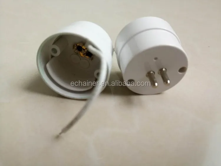 T8 Round Plastic Fluorescent Lamp End Cap With T5 Pins G13 Lamp Holder ...