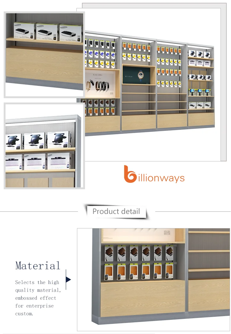 Mobile Phone Accessories Wooden Display Stand For Retail Phone Shop ...