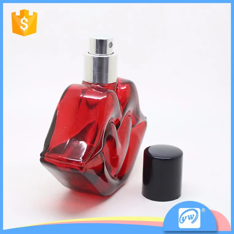 A2401-50ml Lip Shaped Glass Perfume Bottle With Black Plastic Cap - Buy ...