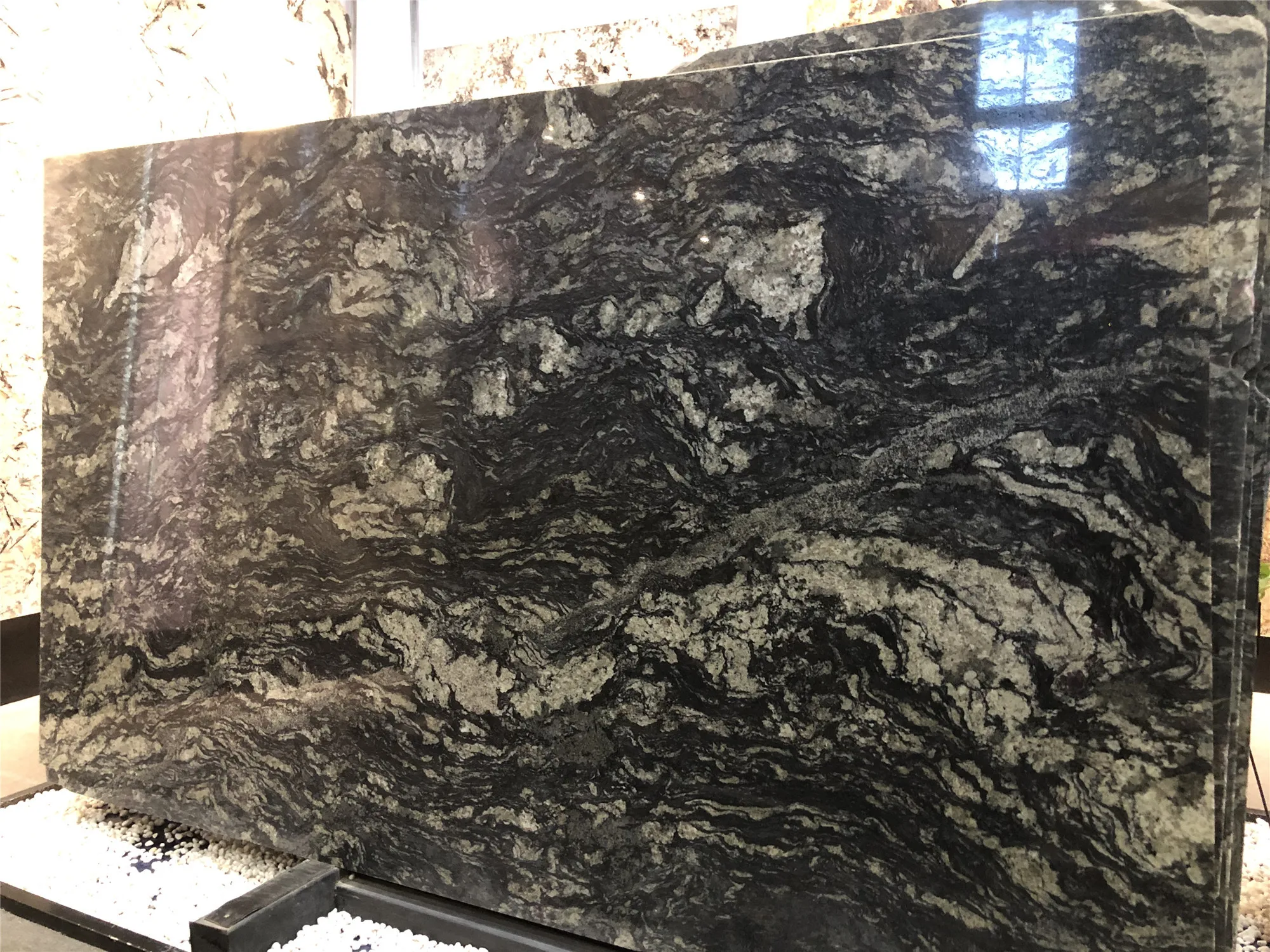 Alam Biru Blue Night Granite Slab - Modern Hotel Design