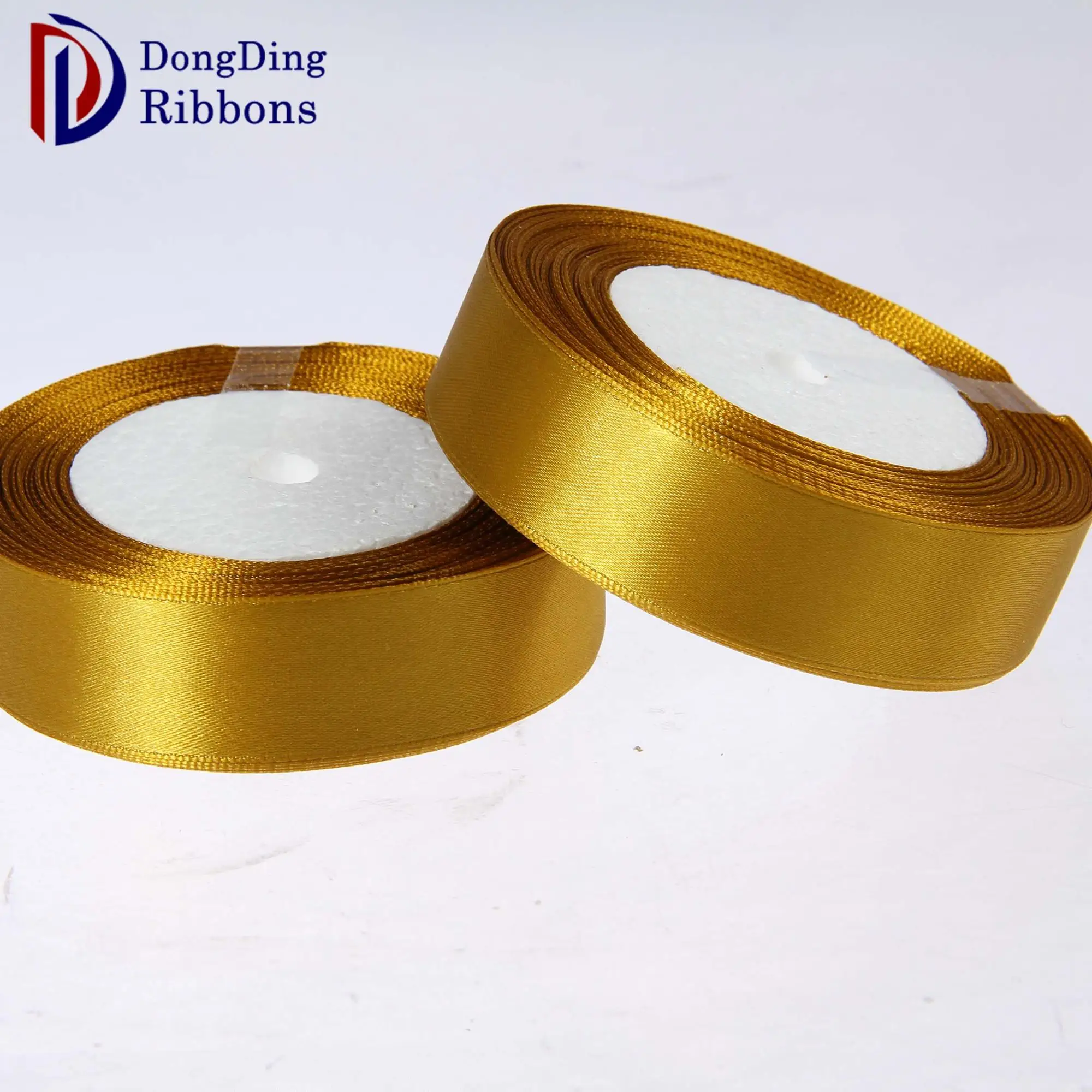 Wholesale Custom 1" Golden Stain Ribbon Factory Price Small Moq Custom ...