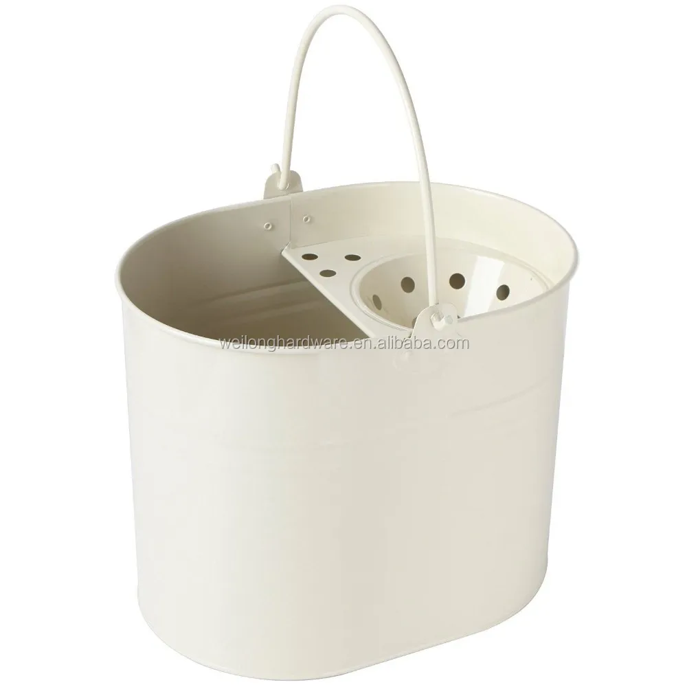 High Quality Durable Enamel Galvanized Zinc Metal Mop Bucket - Buy Mop ...
