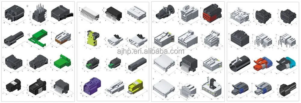 16 Way Female Auto Connector Equivalent Of Amp/tyco Connector - Buy ...