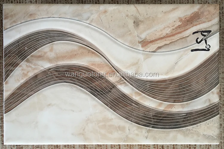 Italy Design 20x30 Beige Color 3D Wave Surface Ceramic Tiles