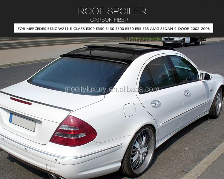 W211 E-class Carbon Fiber Roof Spoiler For Mercede S Ben Z E300 E350 ...