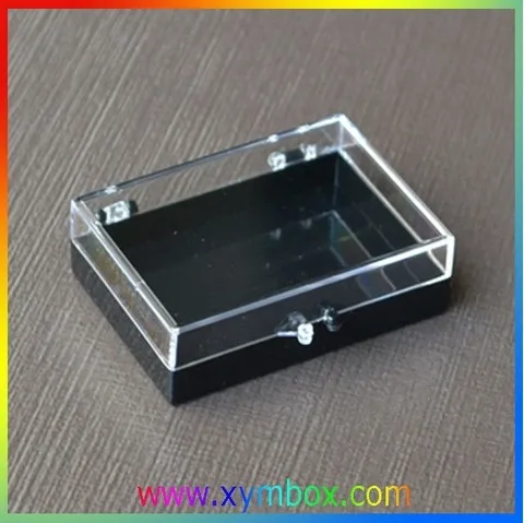 Wholesale Small Black Hinged Saffron Packing Plastic Box