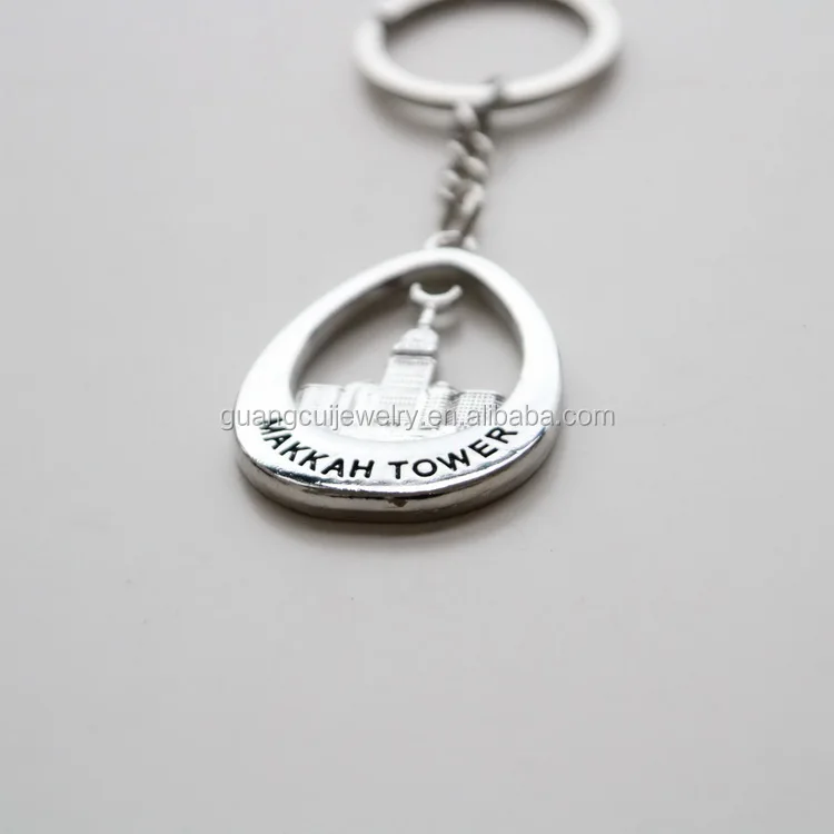 Makkah Tower Tourism Souvenir - Zinc Alloy Clock Keychain