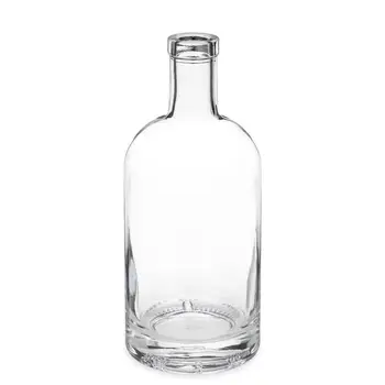 750ml Round Slanted Shoulder Crystal Alcoholic Glass Bottles For Spirit ...