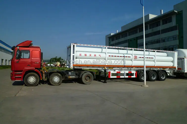 High Pressure 250bar Hydrogen Nitrogen Helium Tube Bundle Skid Semi Trailer