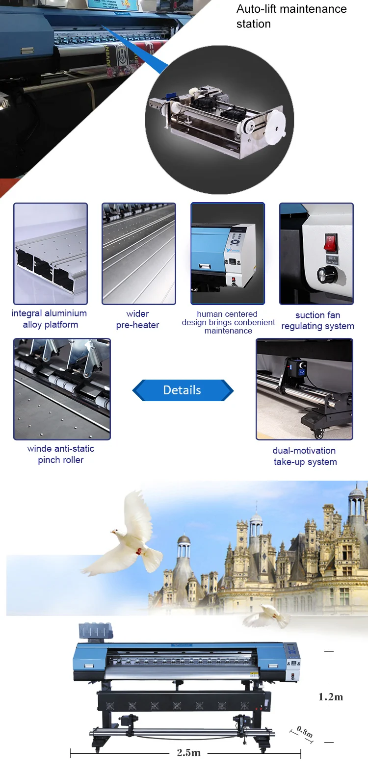 Flex Banner Printing Machine !!1.6m Eco Solvent Printer Machine,Dx5 ...