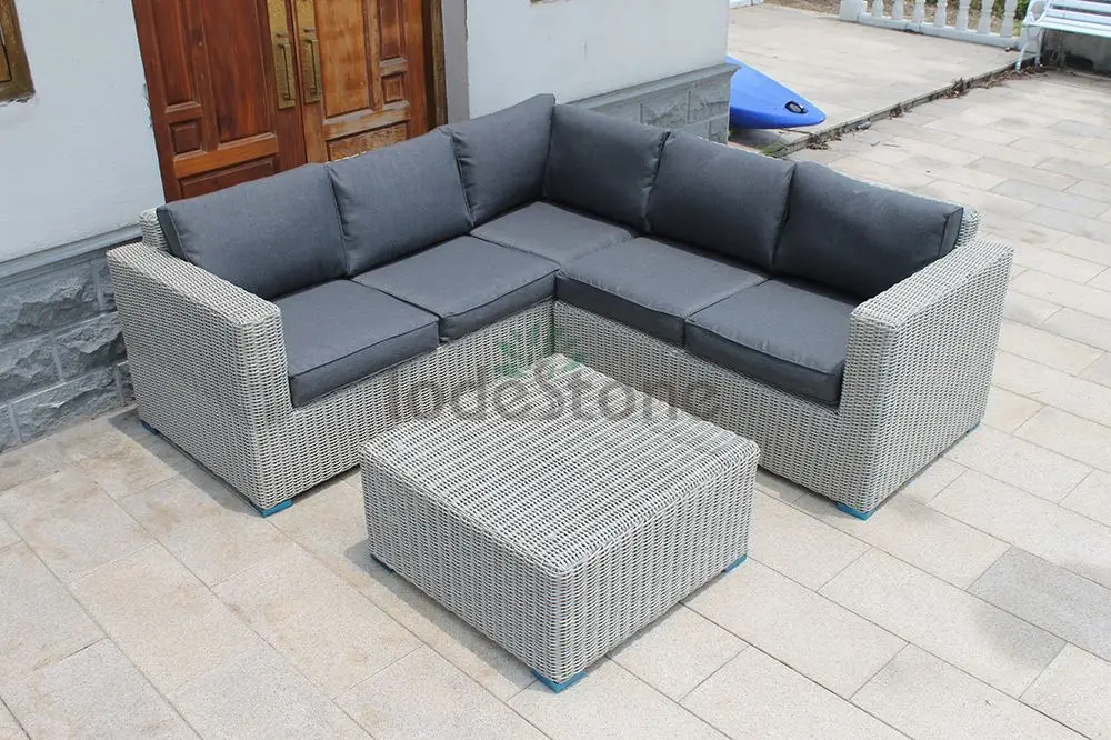4pcs Modern Design Outdoor Plastic Poly Rattan Furniture Sofa Set ...