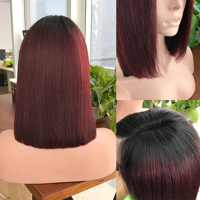 4 Colors Available Middle Part Bob Wigs - Human Hair Lace Frontal Weave