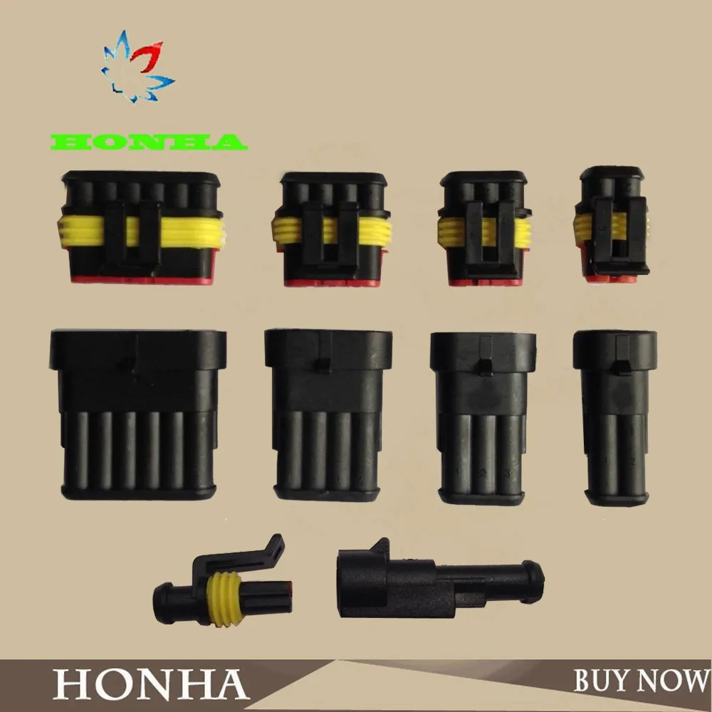 1-1419168-2 Pa66 Black 6 Pin Waterproof Wire Harness Auto Wire Harness ...