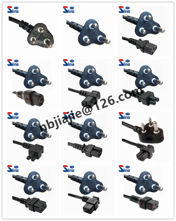 Is 1293 Big India Plug To Iec 320 C13 Power Cord Cable With Indian Bis ...