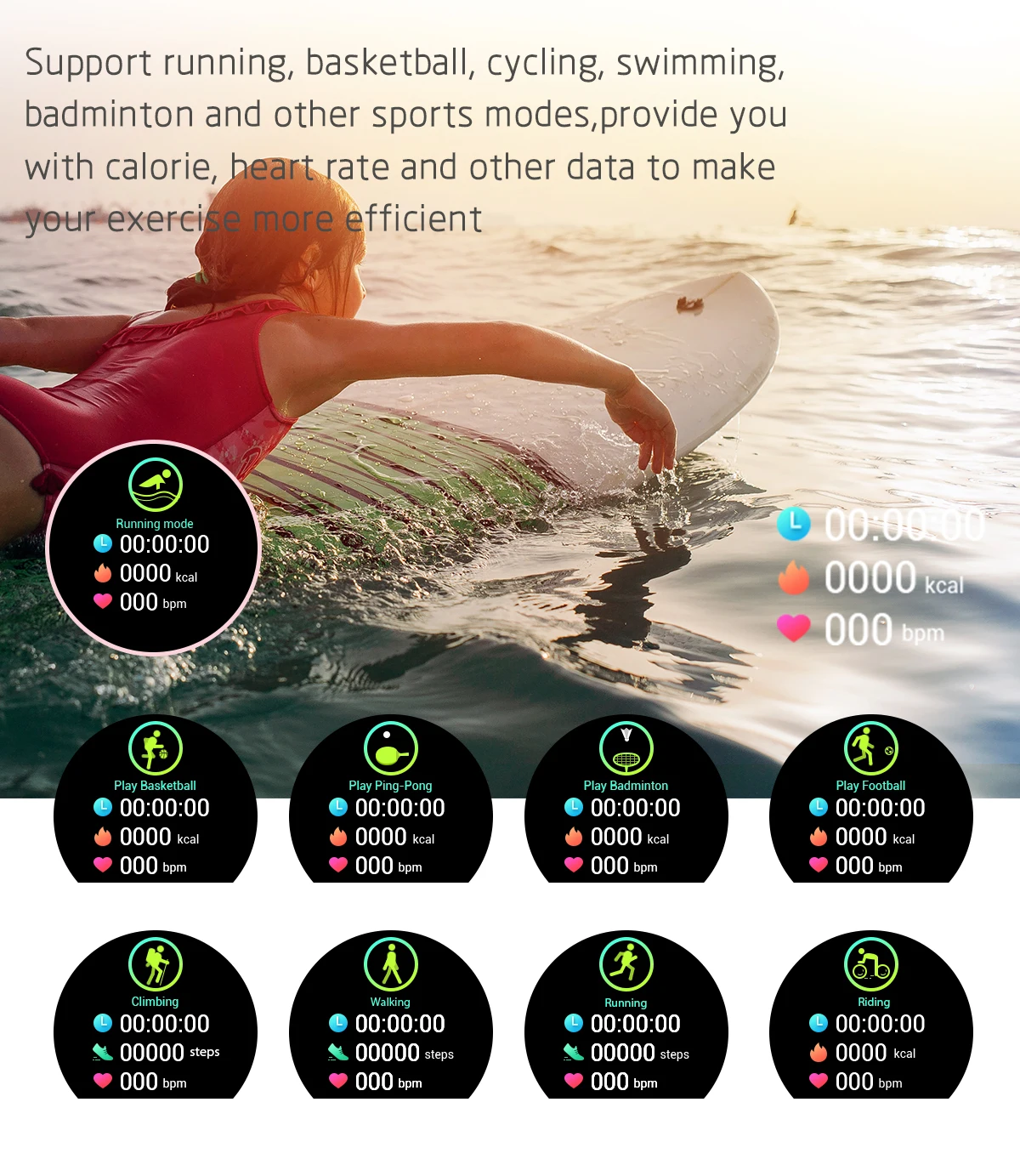 2018 Full Color Screen Ce Rohs Smart Watch Manual Oem With Heart Rate ...