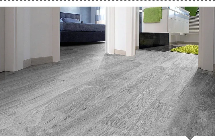 UV Coating Grey Wood Design Interlocking Vinyl Plank 4mm SPC Flooring